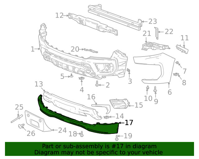 2021-2022 Chevrolet Colorado Anthracite Front Bumper Cover Air ...