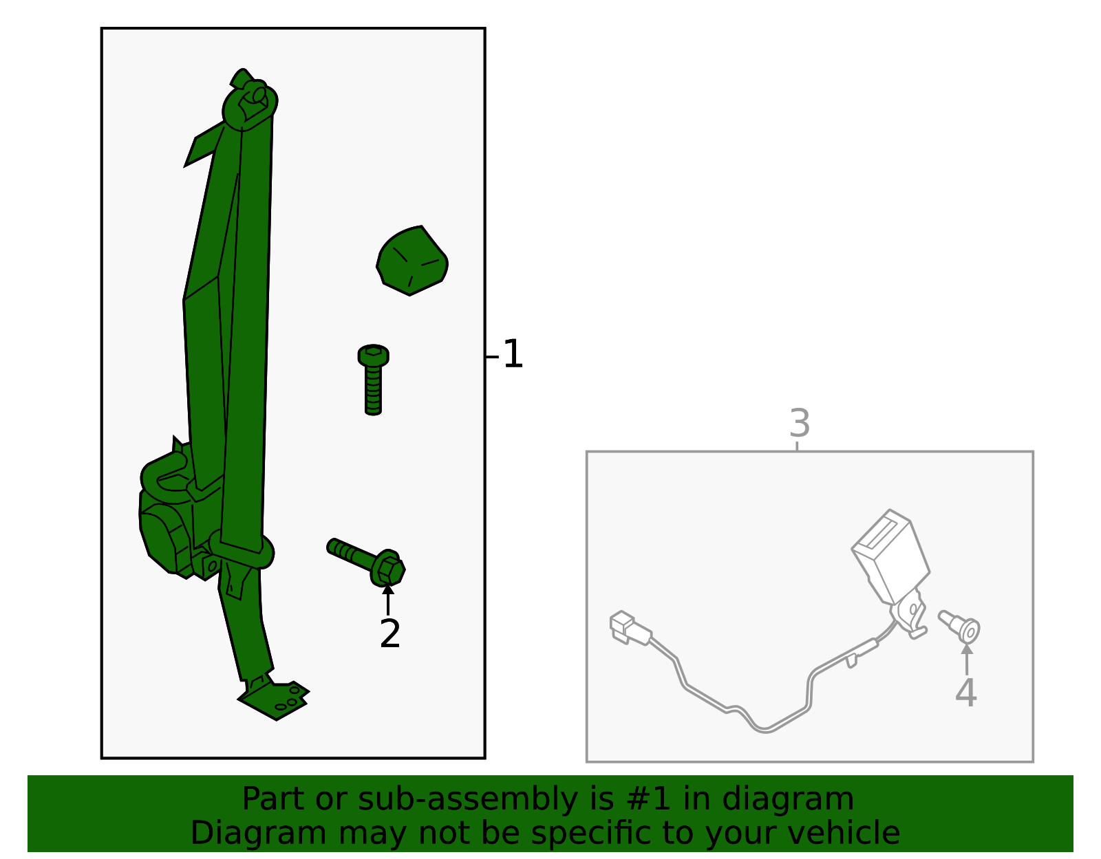 MB3Z-61611B69-AB - Seat Belt Lap And Shoulder Belt 2021-2024 Ford ...