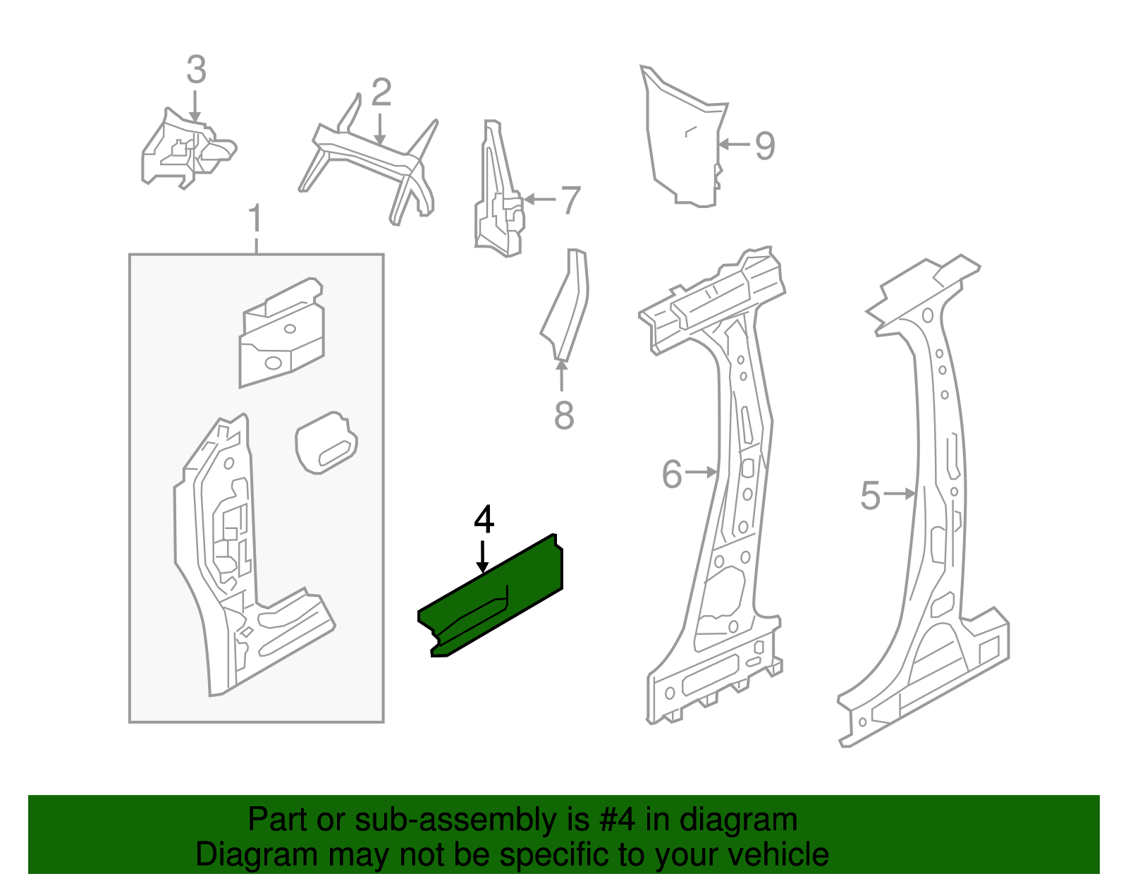 2011-2018 Volkswagen Jetta Inner Rocker 5C6-810-608-C | Retail ...