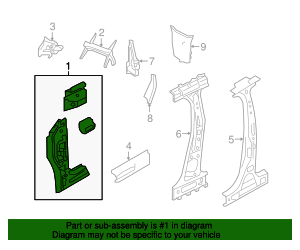 5C6-809-203-A - Hinge Pillar Reinforced 2011-2018 Volkswagen Jetta ...