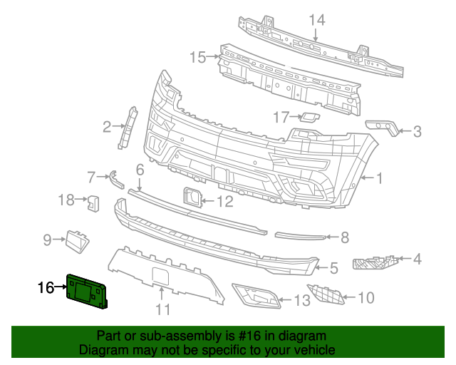 2017-2020 Jeep Grand Cherokee License Bracket 68277142AA | TascaParts.com