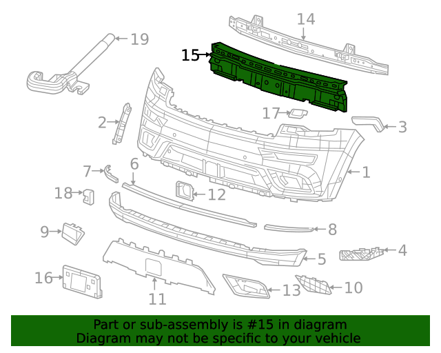 68335660AA - Bumper Impact Absorber - 2017-2021 Jeep Grand Cherokee ...
