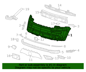 2019-2021 Jeep Grand Cherokee Fascia 68457065AA | Mopar Parts Canada