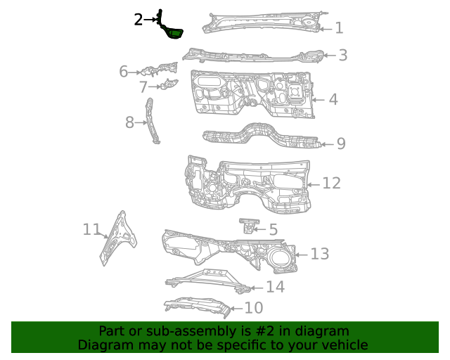 2021-2023 Jeep Cowl Side Panel 68361994aa | TascaParts.com