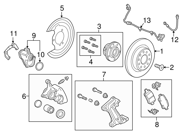 2017-2024 GM Rear Parking Brake Shoe Set 13595647 GM | GMPartsDirect.com