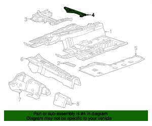 2017-2024 GM Number 4 Floor Panel Cross Bar Reinforcement 84030713 GM ...