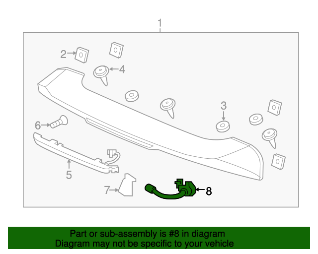 76864-TG7-A01 - Tube Assembly Tailgate - 2016-2021 Honda Pilot ...