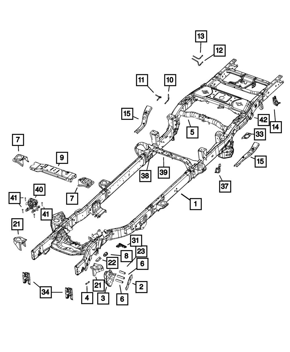2021-2022 Ram 3500 Chassis Frame Assembly 68690833AA | Mopar eStore