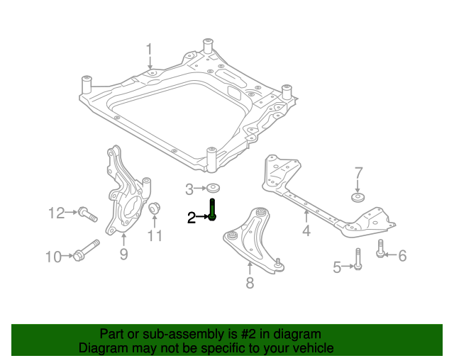2008-2019 Nissan Engine Cradle Mount Bolt 54459-EN10B | Nissan Parts Plus