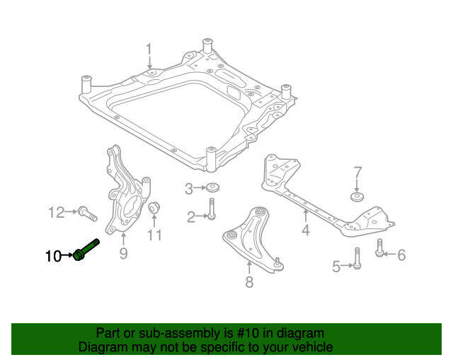 2013-2017 Nissan Knuckle Mount Bolt 40178-1KA0A | Nissan Parts Plus