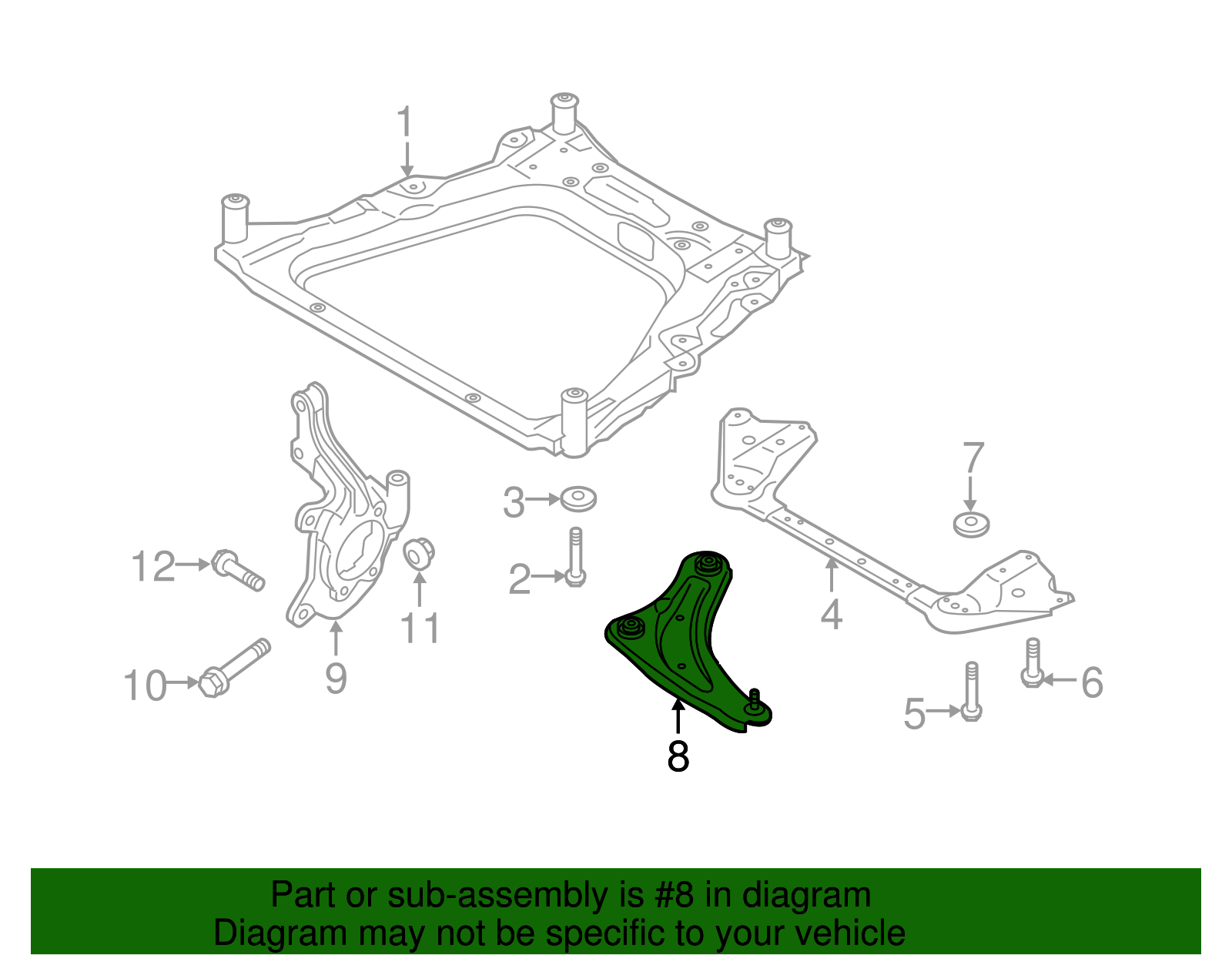 54501-5SN1B - Lower Control Arm 2014-2017 Nissan Juke | Nissan Parts ...
