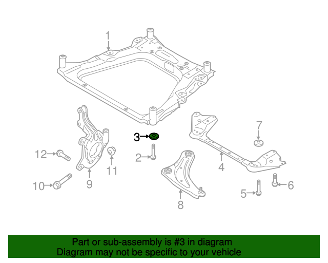 2011-2019 Nissan Engine Cradle Stopper 54342-4BA0A | TascaParts.com