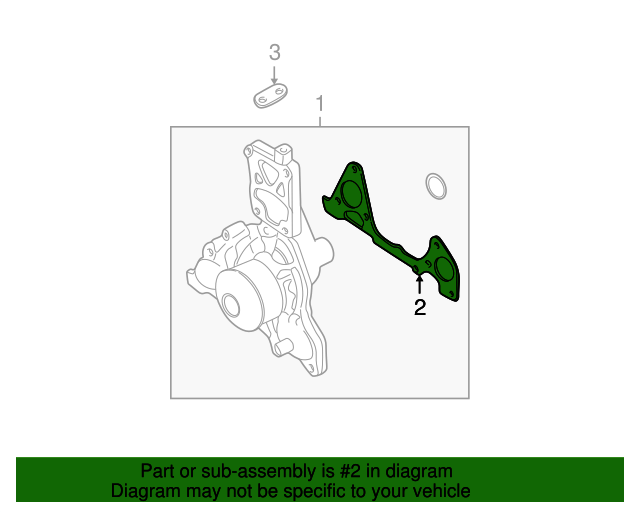 MD030763 - Engine Water Pump Gasket 1985-2006 Mitsubishi | Mitsubishi ...
