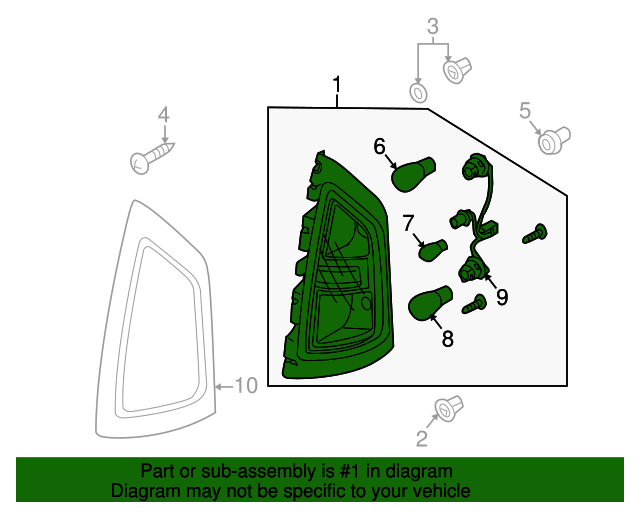 2010-2011 Kia Soul Tail Lamp Assembly 92410-2K000 | QuirkParts