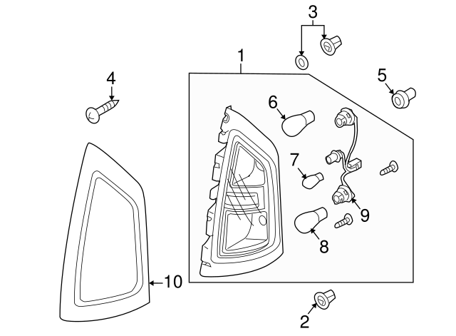 2010-2011 Kia Soul Tail Lamp Assembly 92410-2K000 | QuirkParts
