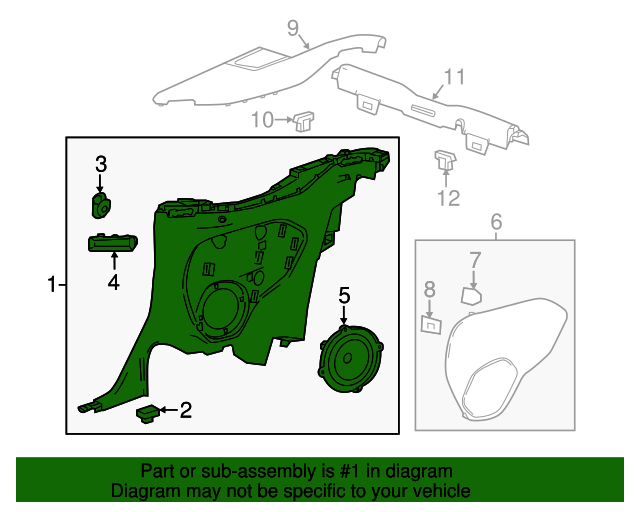 2016-2022 Chevrolet Camaro Lower Quarter Trim 84598798 | GMPartsDirect.com