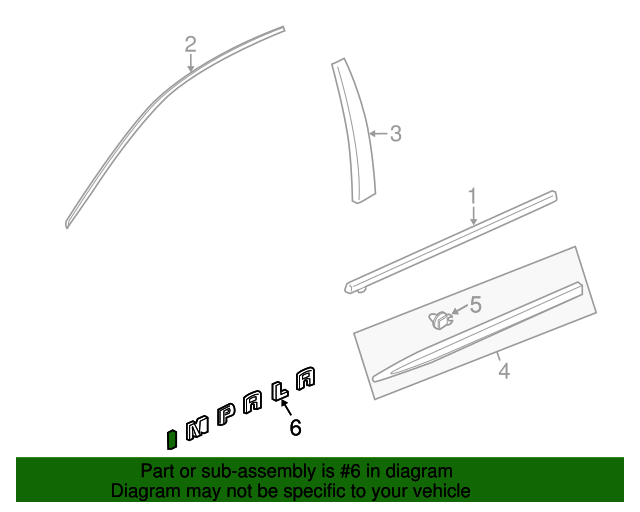 2014-2020 Chevrolet Impala Front Side Door Vehicle Name Plate 84445338 ...