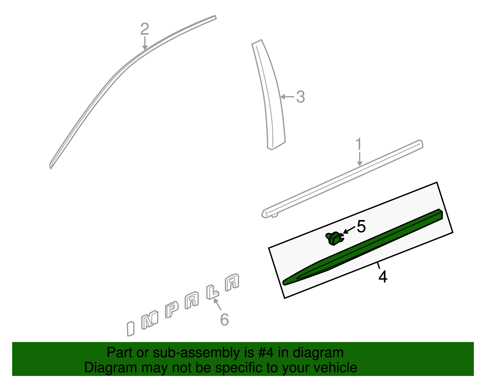 2014-2020 Chevrolet Impala Bright Chrome Passenger Side Front Door ...