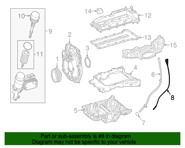 651-010-53-11 - Engine Oil Dipstick 2015-2016 Mercedes-Benz ...