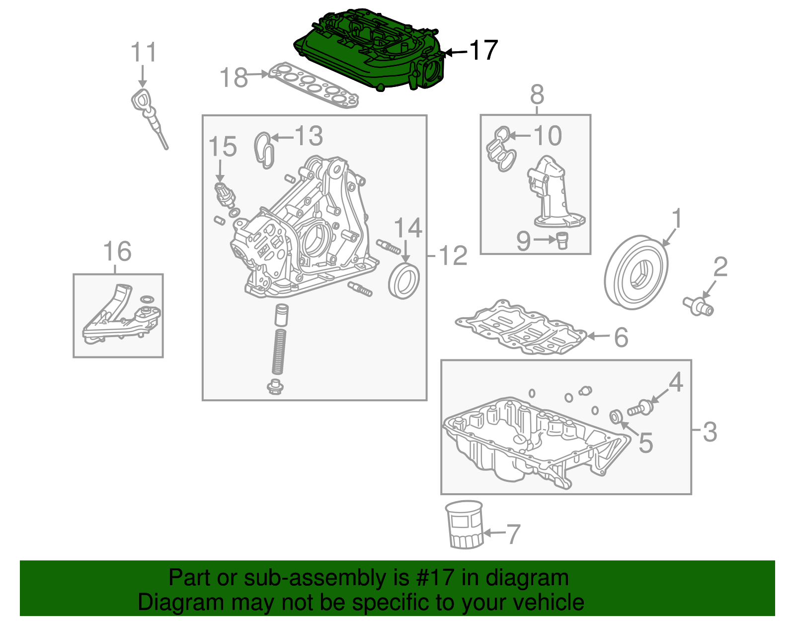 Genuine OEM Honda Intake Manifold Part# 17160-5G0-A00 Fits 2013-2017 ...
