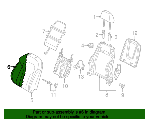 8U0-881-775-L - Seat Back Cushion 2015-2018 Audi | AutoNation Parts