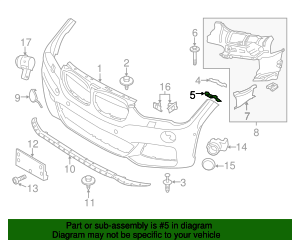 51117354769 - 2016-2022 BMW X1 Bumper Cover Insert (51-11-7-354-769 ...
