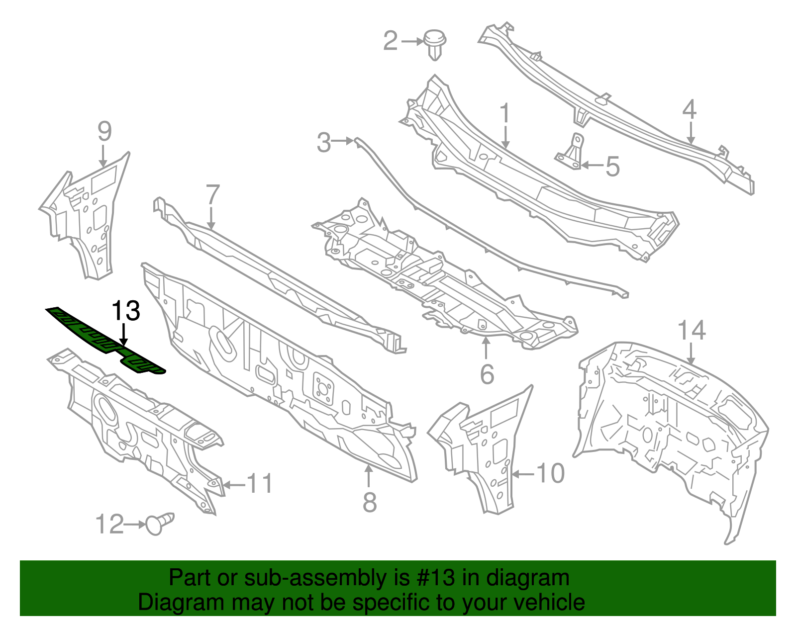 2011-2017 Nissan Quest Upper Insulator 66876-1JA0B | Nissan RVA