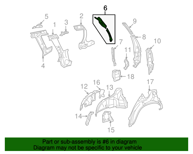 2006-2012 Toyota RAV4 Roof Reinforced 61703-0R010 | Toyota Parts