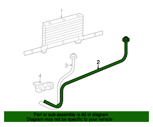 2007-2013 GM Automatic Transmission Auxiliary Fluid Cooler Upper Line ...