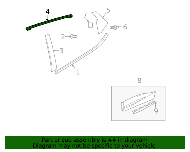 2022-2023 Chevrolet Bolt EUV Door Molding 42788376 | GMPartsDirect.com