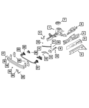 2015-2023 Mopar Front Energy Absorber, Right 68256115AA | OEM Parts Online
