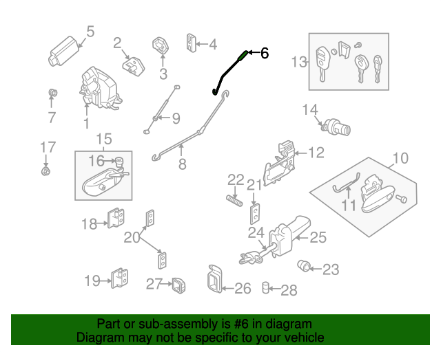 51218168036 - 1997-2003 BMW Lock Rod (51-21-8-168-036) | BMW of South ...