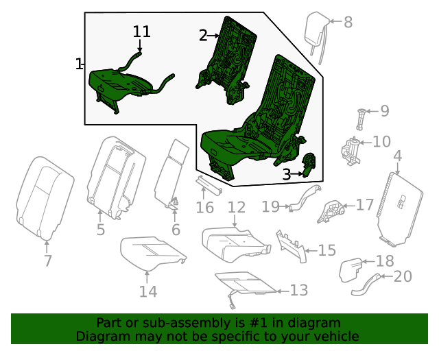 167-930-01-00 - Seat Frame 2020-2021 Mercedes-Benz | AutoNationParts.com
