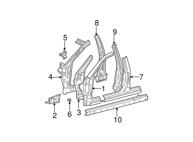 61146-AA020 - Hinge Pillar Gusset - 2002-2006 Toyota Camry | OEM ...