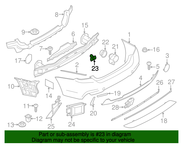 Genuine BMW 51-12-8-066-309 | Set of Mounts for PDC Sensors, Rear ...