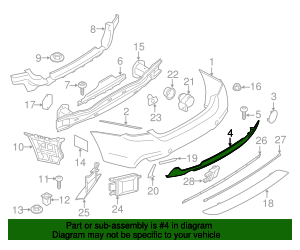 51-12-8-058-758 - Insert for bumper, primed, rear 2015-2020 BMW ...