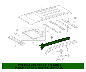 2010-2024 Toyota 4Runner Inner Rail 61203-35010 | Toyota Parts Center