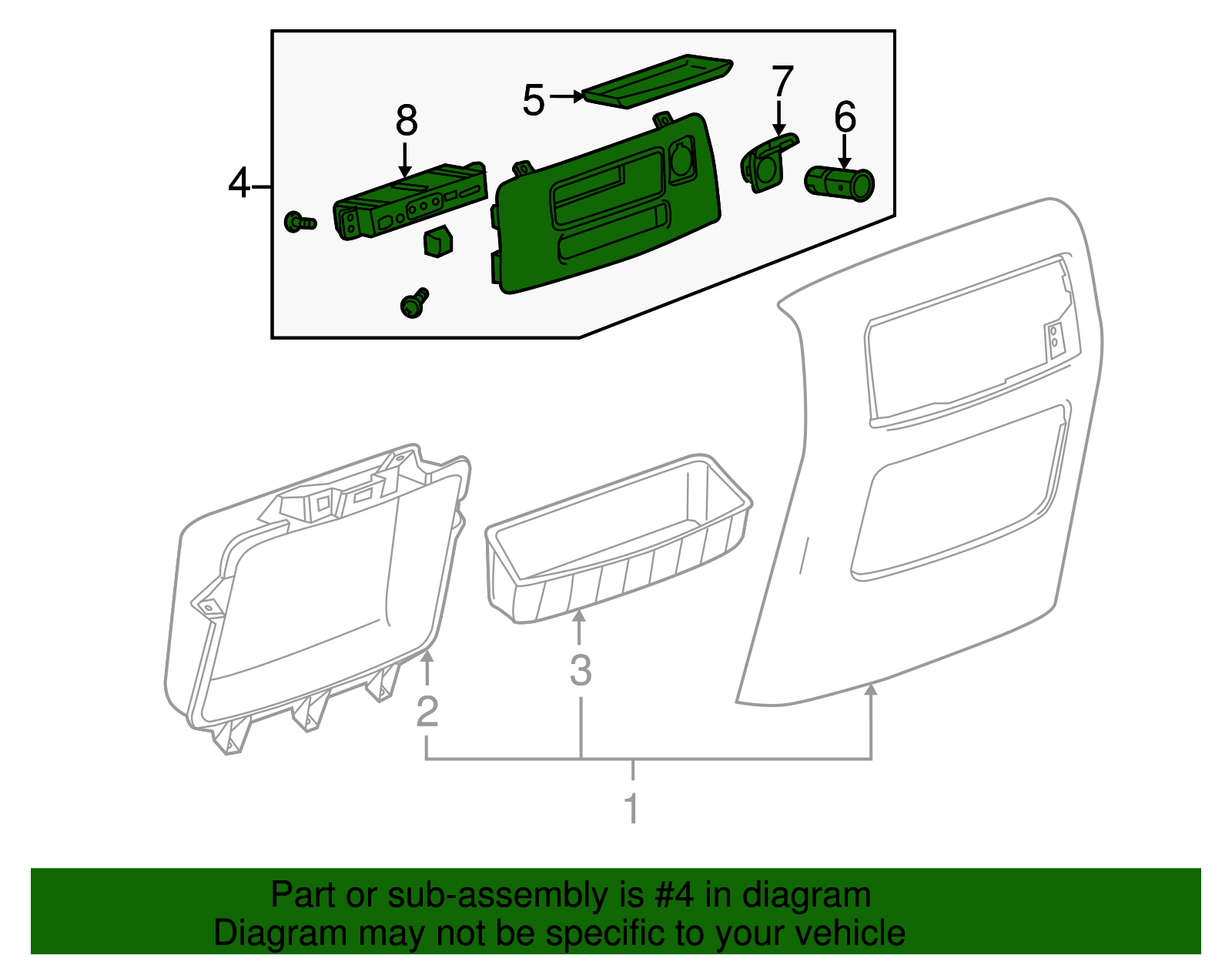 22816697 - Front Floor Console Rear Cover 2014-2019 GM | Gateway Buick ...