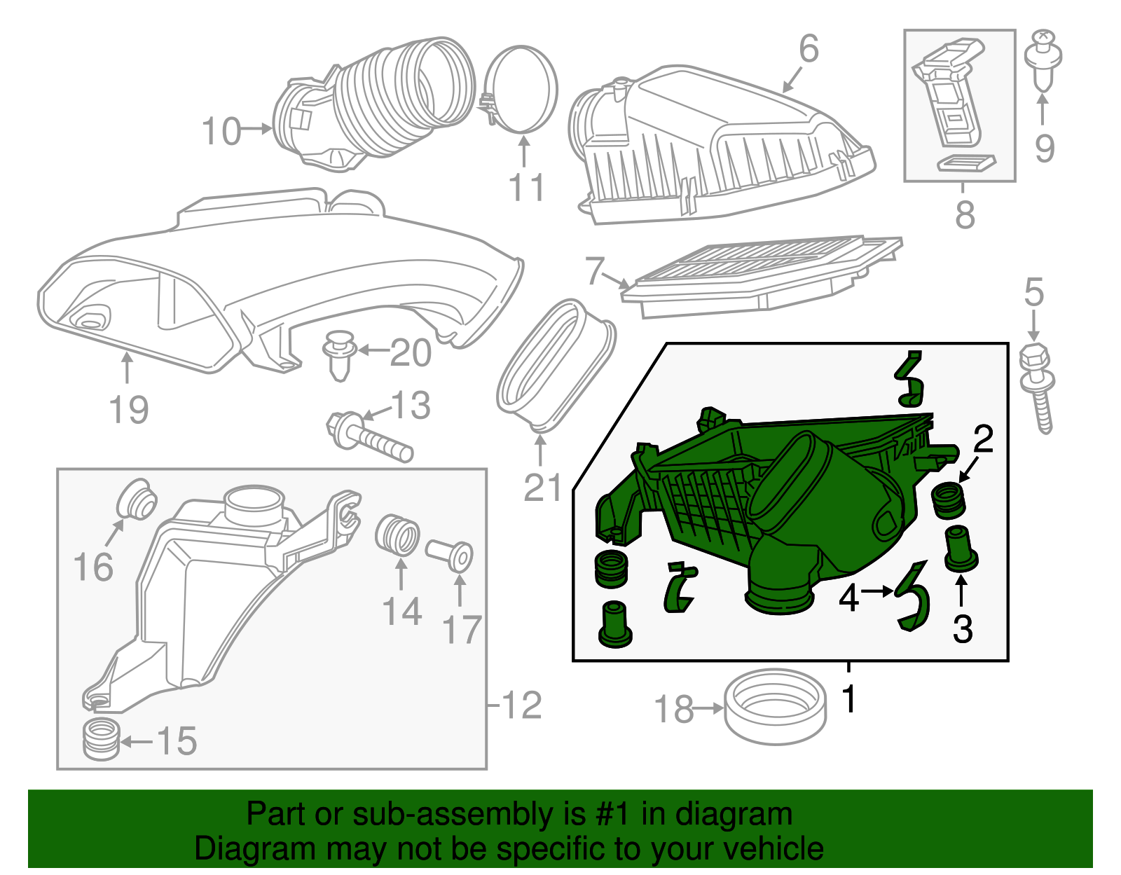 2011-2017 Honda Odyssey Air Cleaner Body 17244-RV0-S00 | Cheaper Honda ...