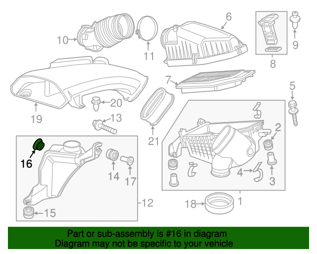 17212-P2J-000 - Rubber Air Cleaner Mounting - 1996-2021 Honda | Genuine ...