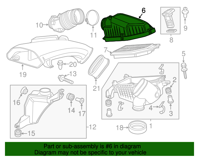 17211-RV0-A00 - Cover, Air Cleaner - 2011-2017 Honda Odyssey | Genuine ...