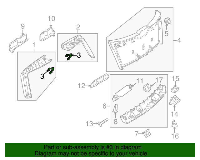 002-991-21-70 - Lift-Gate Trim Panel Clip 2010-2023 Mercedes-Benz ...