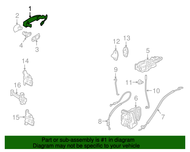 2020-2022 GM Front Side Door Outside Handle 13541588 | GMPartsDirect.com