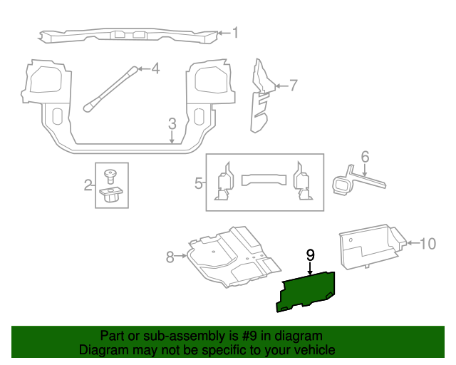 2010-2018 Mopar Side Shield - Passenger Side (RH) 5113270AC ...