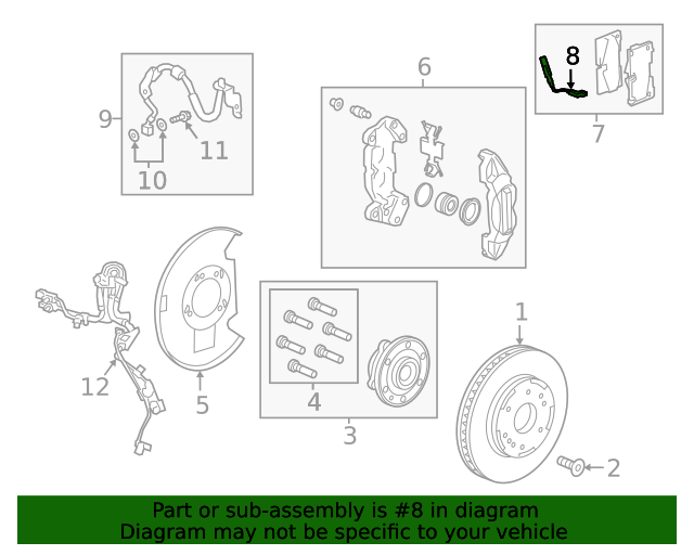 2019-2024 GM Front Disc Brake Pad Wear Sensor 84693643 GM ...