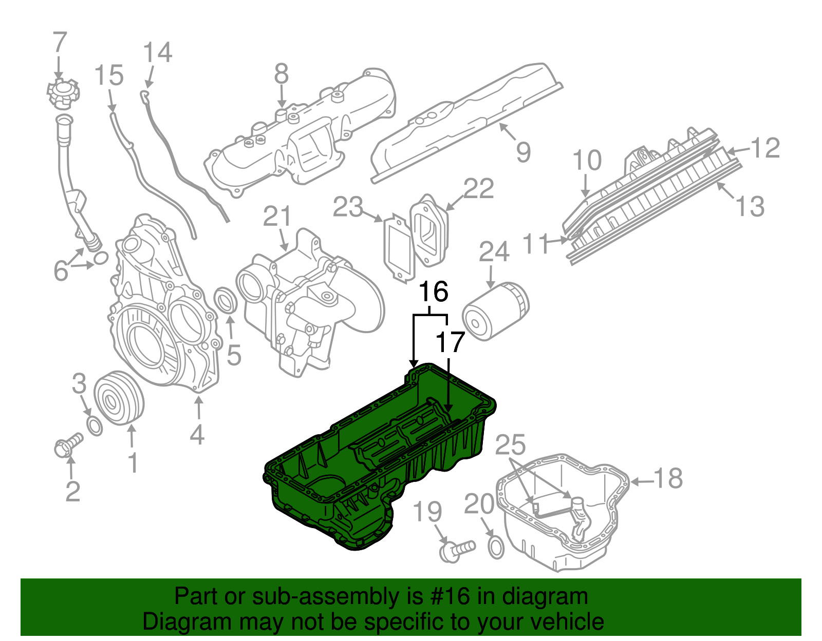 2010-2016 GM Upper Engine Oil Pan 12634972 GM | GMPartsDirect.com