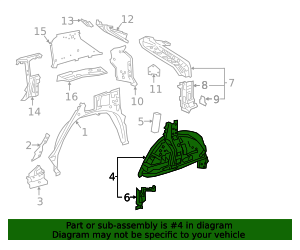 2019-2021 Toyota Inner Wheelhouse 61608-42110 | Camelback Toyota Parts