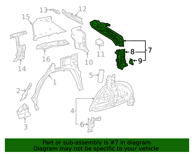 61704-42900 - Inner Quarter Panel 2019-2024 Toyota | Toyota of Laredo Parts