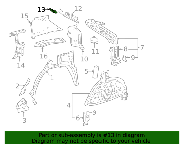 2019-2023 Toyota Upper Extension Reinforcement 61717-42030 | Toyota ...