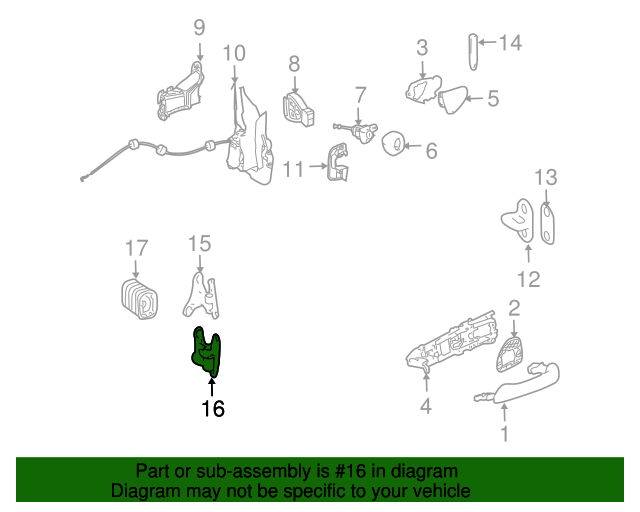 2005-2020 Mercedes-Benz Lower Hinge 171-720-04-37 | MB OEM Parts